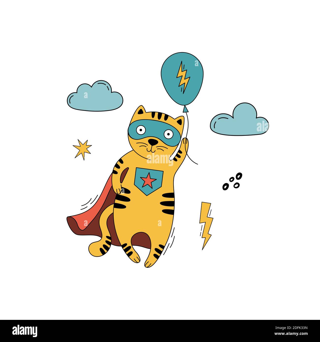 Happy cat character flying Stock Vector Images - Alamy