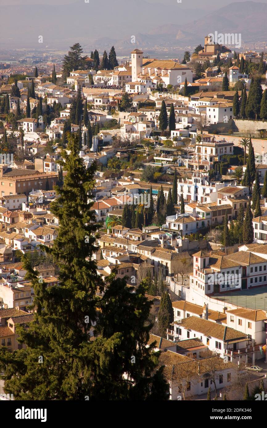 Alhambra, UNESCO World Heritage Site. Granada City. Andalusia, Southern ...