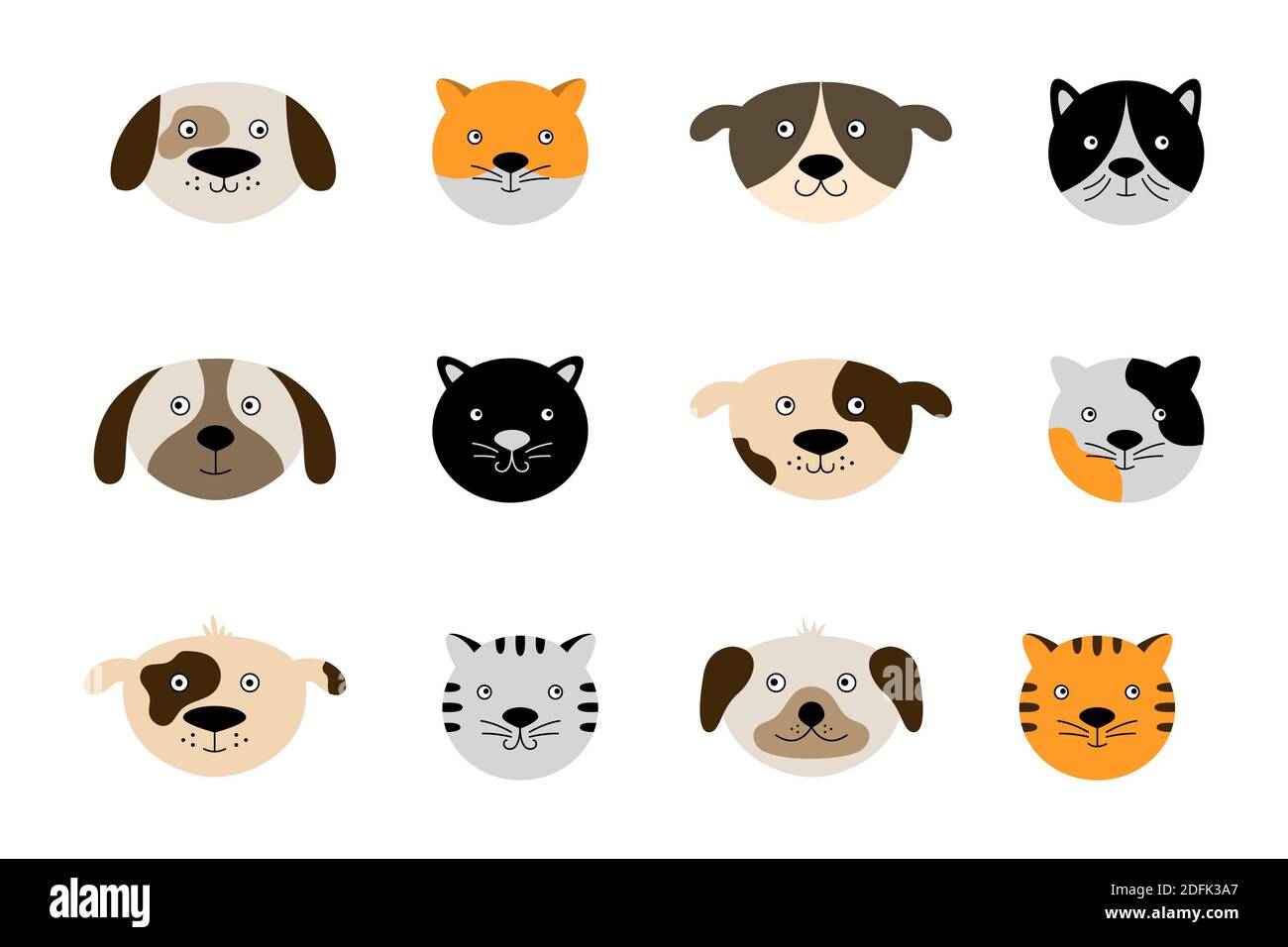 Funny Dog Faces Vectors