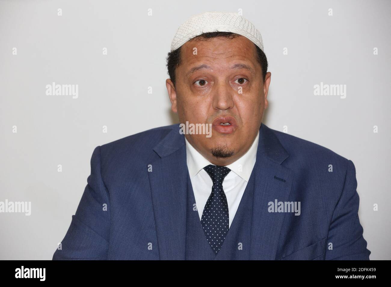 Hassen Chalghoumi meets with the press during the European Imams ...