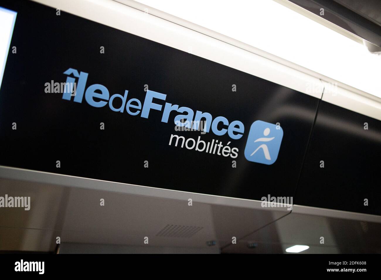 Logo of Ile de France Mobilites. A picture taken on October 2, 2020 ...