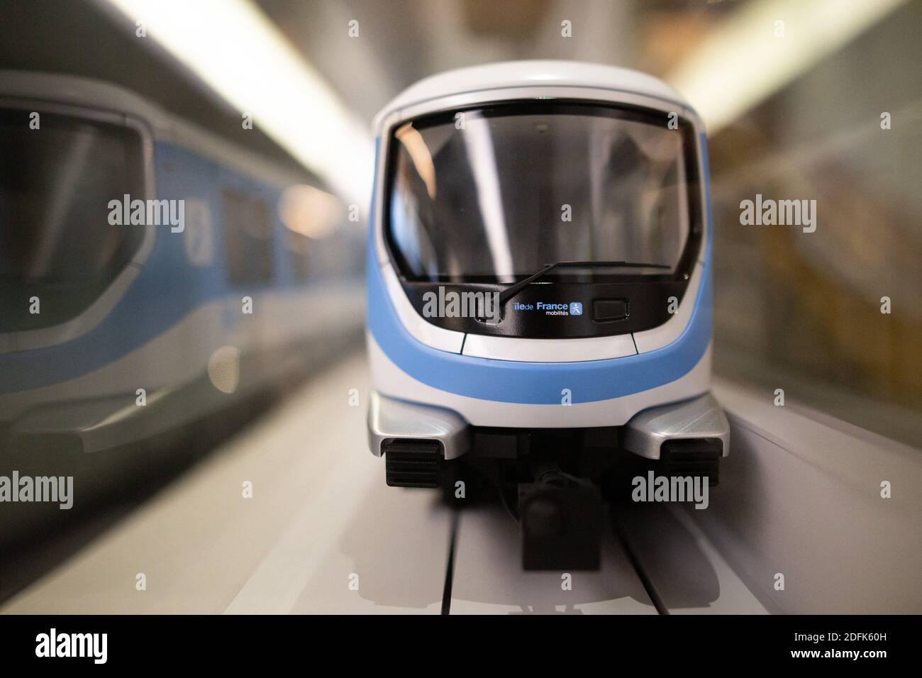 A picture taken on October 2, 2020, miniature version of the new metro ...