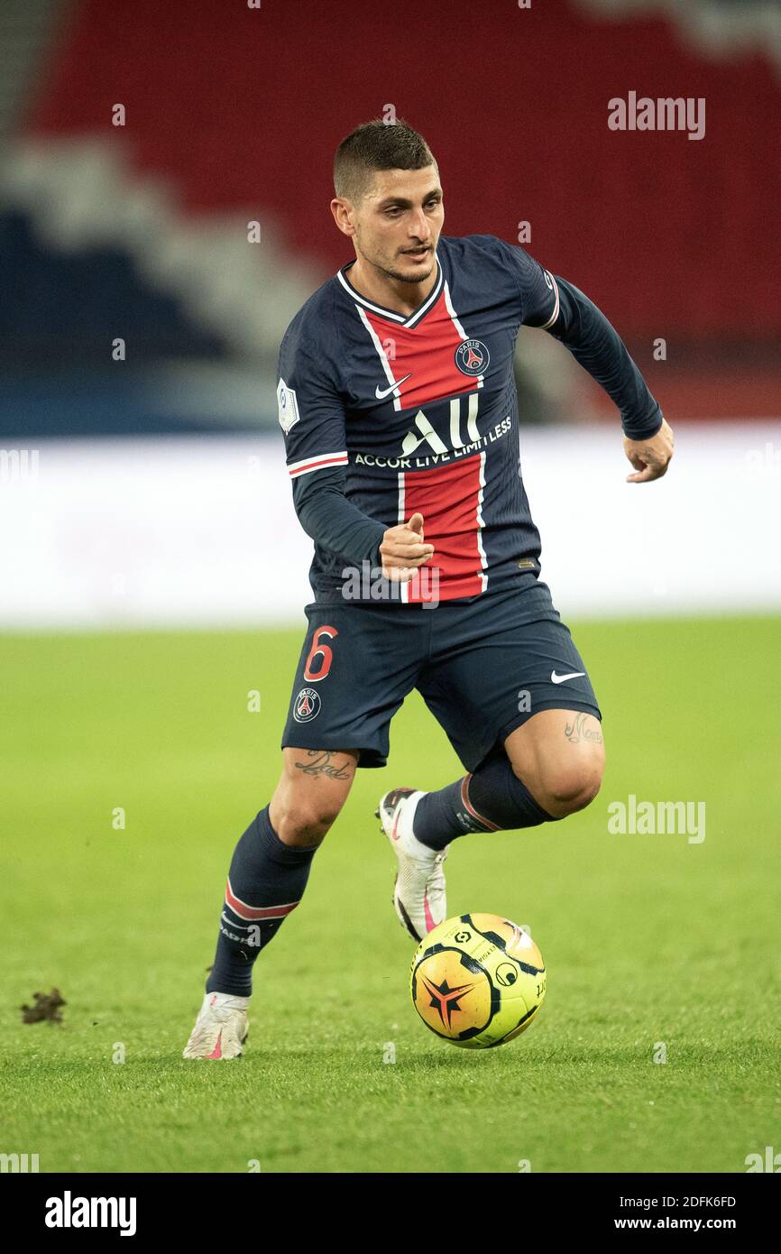 Marco Verratti of PSG in action during the Ligue 1 match between Paris ...