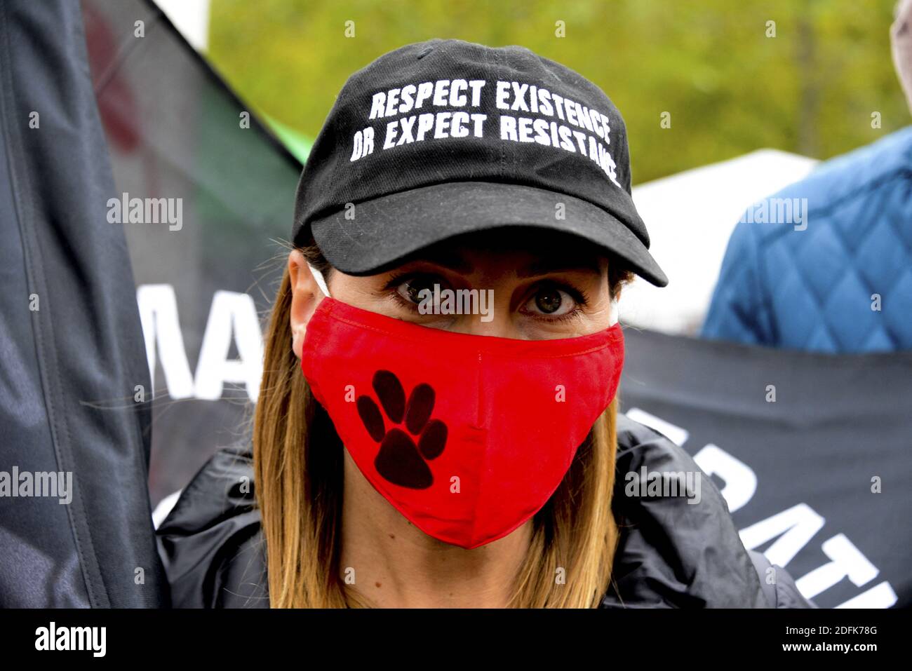 Protest against fur and the exploitation of animals for their skin at ...