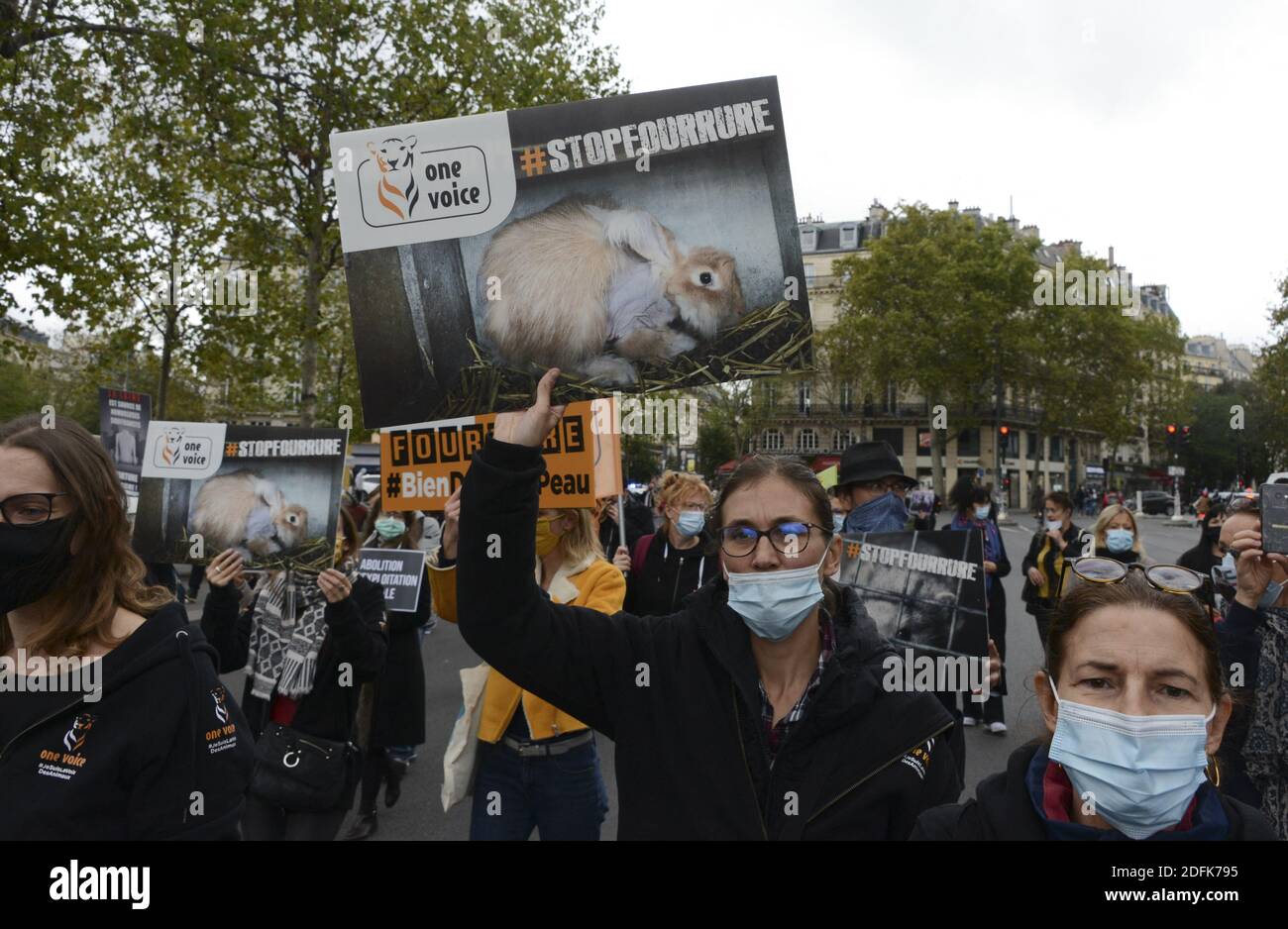 Protest against fur and the exploitation of animals for their skin at ...
