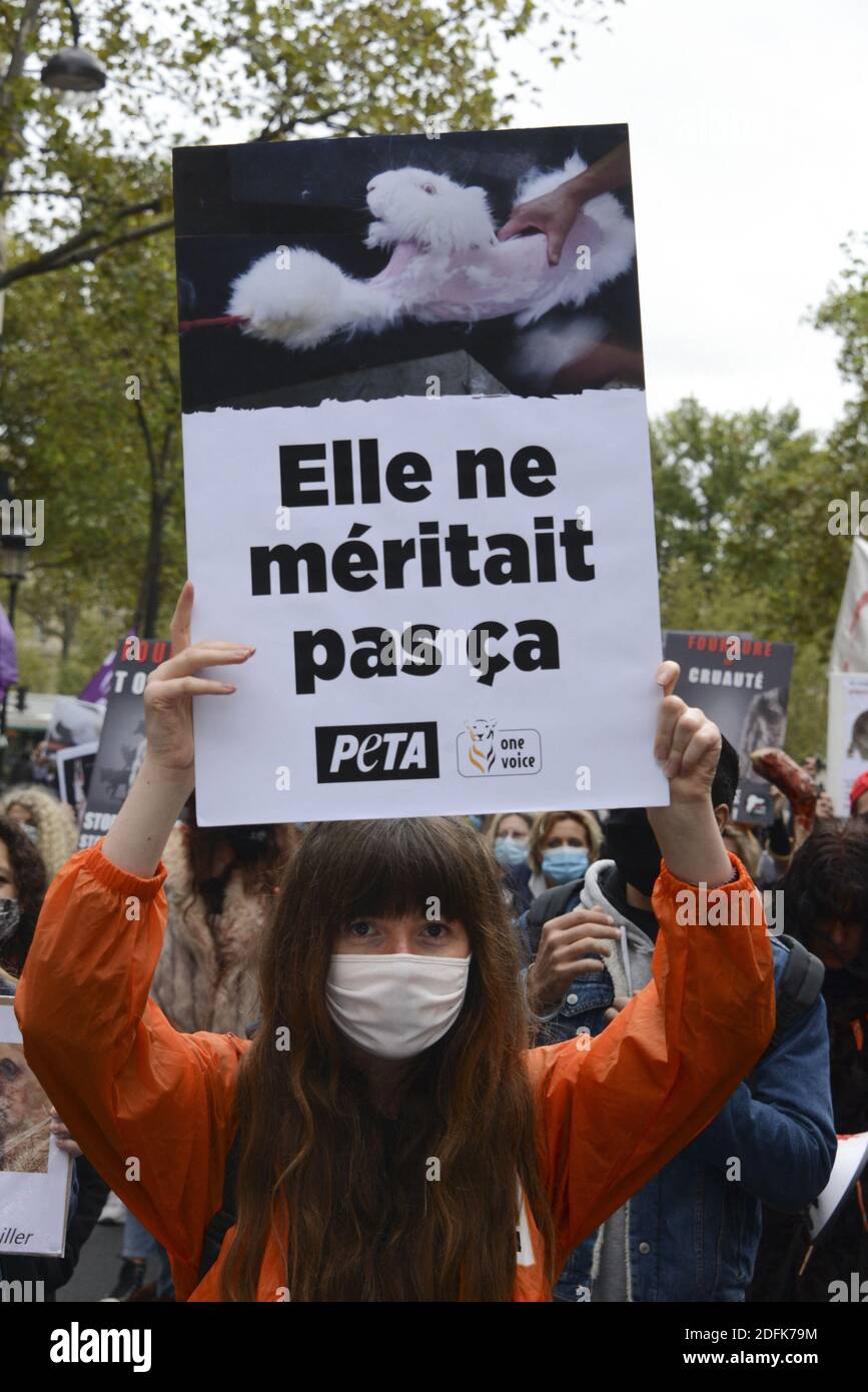 Protest against fur and the exploitation of animals for their skin at ...