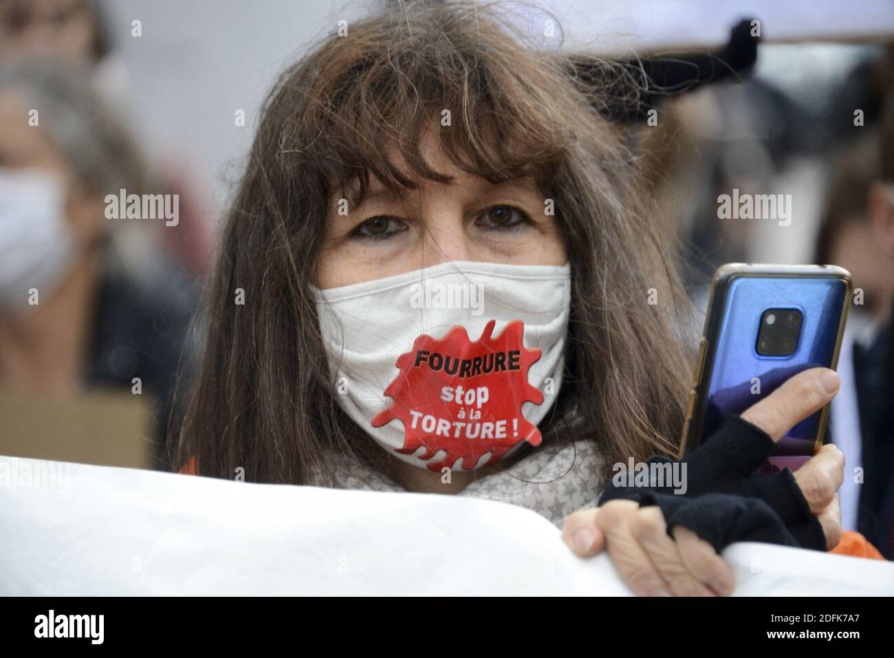 Protest against fur and the exploitation of animals for their skin at ...