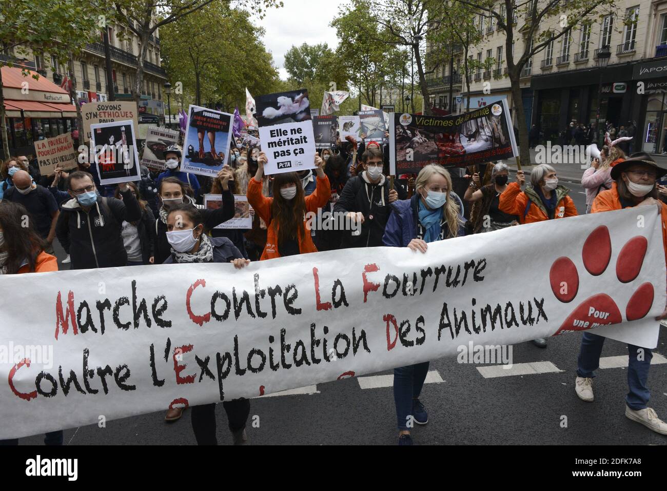 Protest against fur and the exploitation of animals for their skin at ...