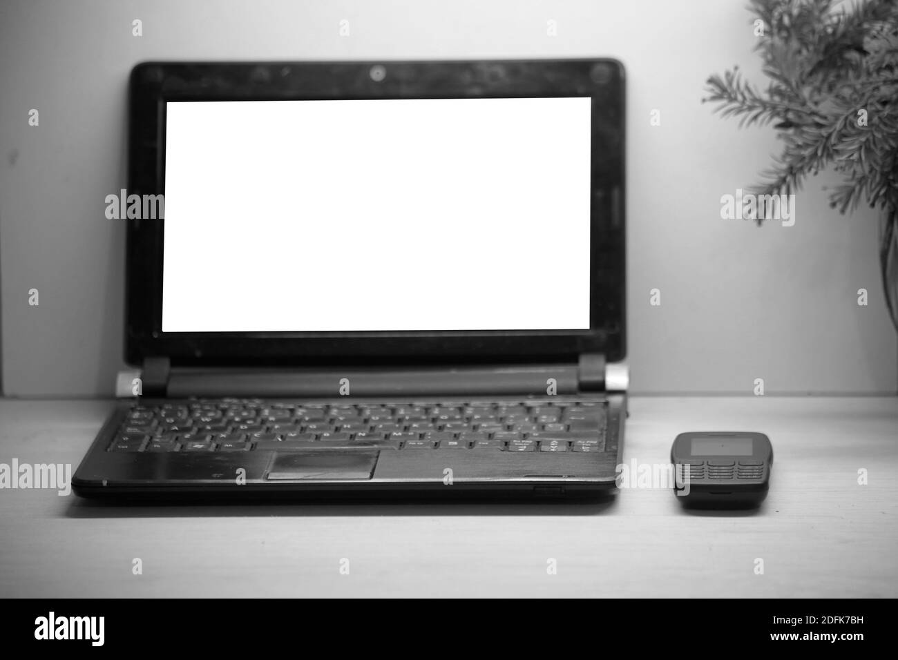 Computer monitor mockup blank Black and White Stock Photos & Images - Alamy