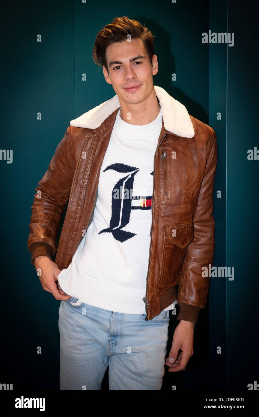 The model Corentin Huard attends the 2020 French Open at Roland Garros ...