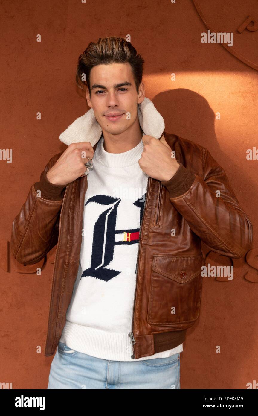 The model Corentin Huard attends the 2020 French Open at Roland Garros ...
