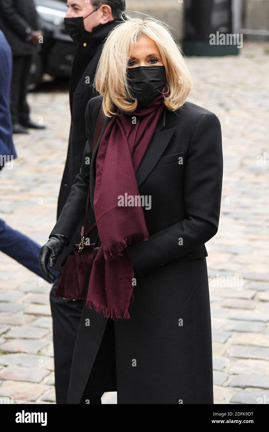 French first lady Brigitte Macron attends Juliette Greco funeral ...