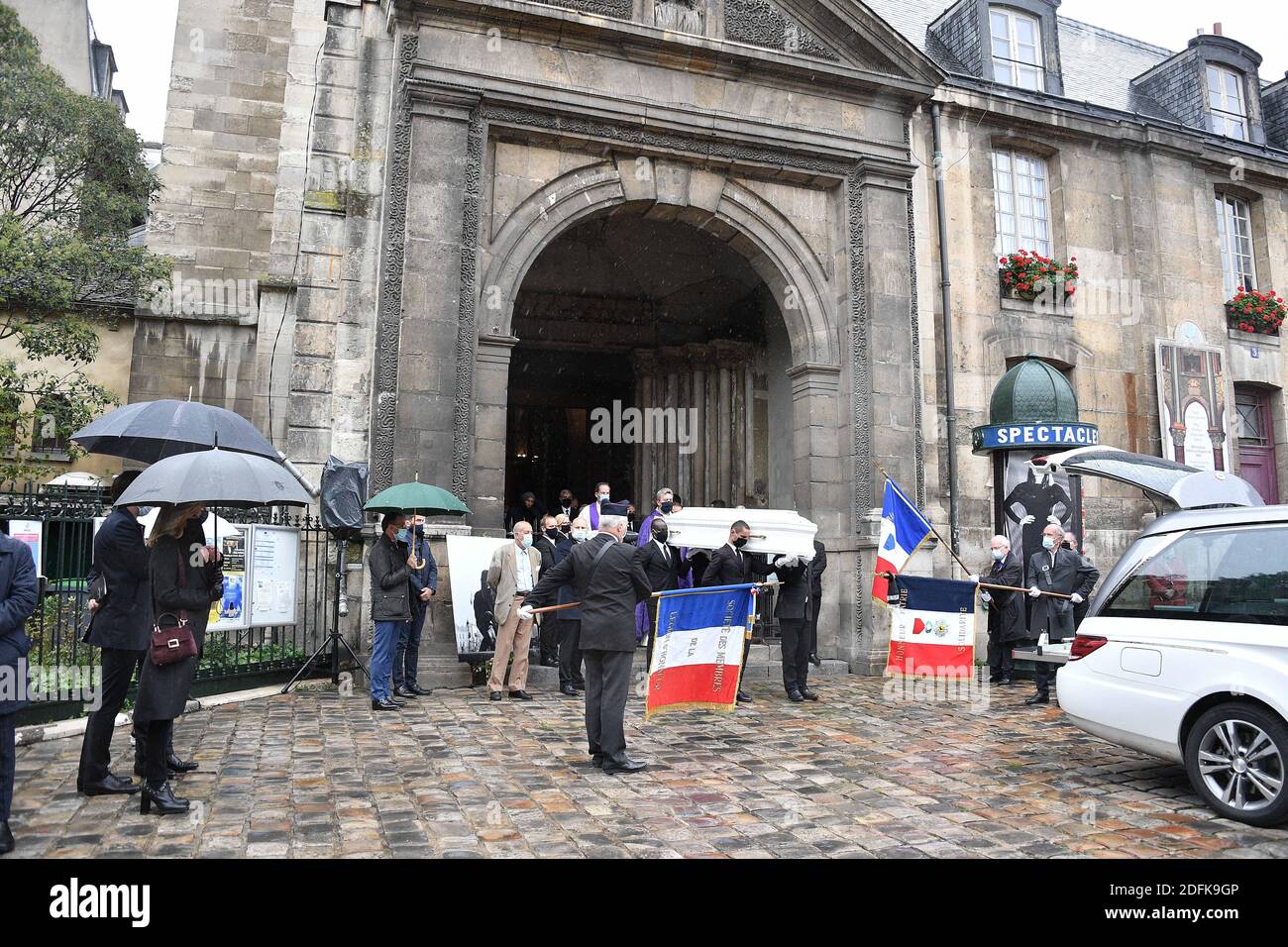 French first lady Brigitte Macron ( L ) attends Juliette Greco funeral ...