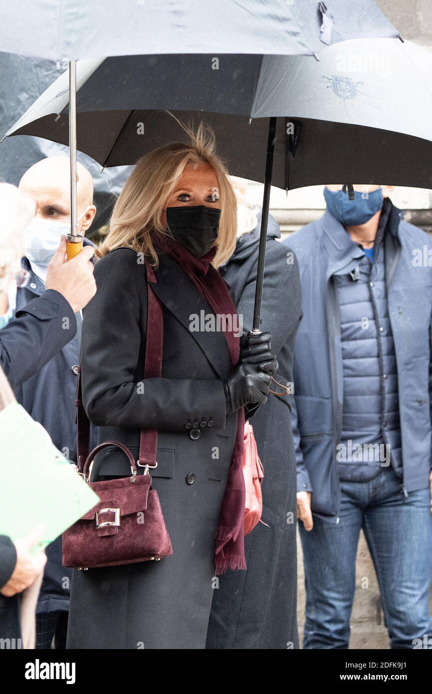 French first lady Brigitte Macron attends Juliette Greco funeral ...