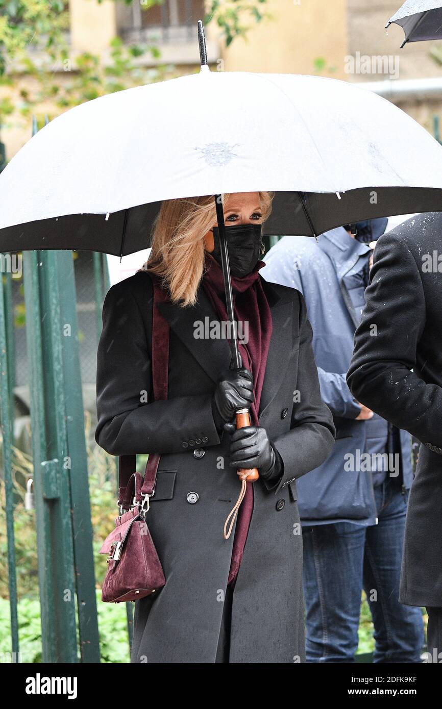 French first lady Brigitte Macron attends Juliette Greco funeral ...