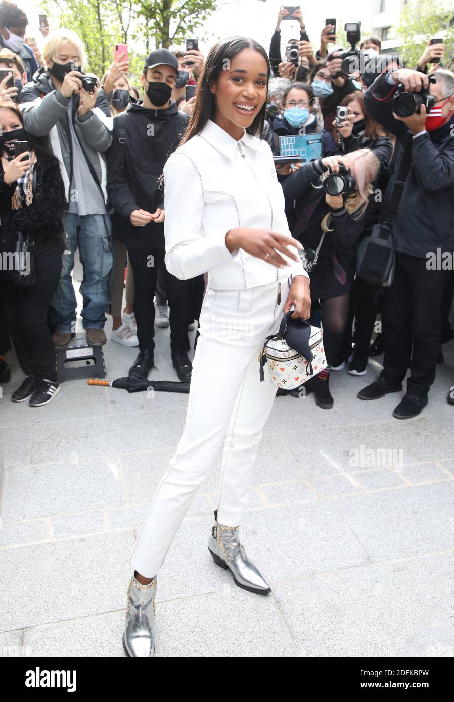 Laura Harrier attending the Louis Vuitton Womenswear Spring/Summer 2021 ...