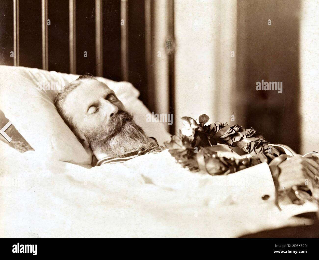 FREDERICK III, German Emperor (1831-1888) and on his death bed aged 56 ...