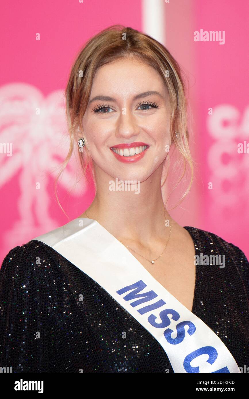 Miss Cannes 2020, Clara Chantereau poses on the pink carpet prior to ...