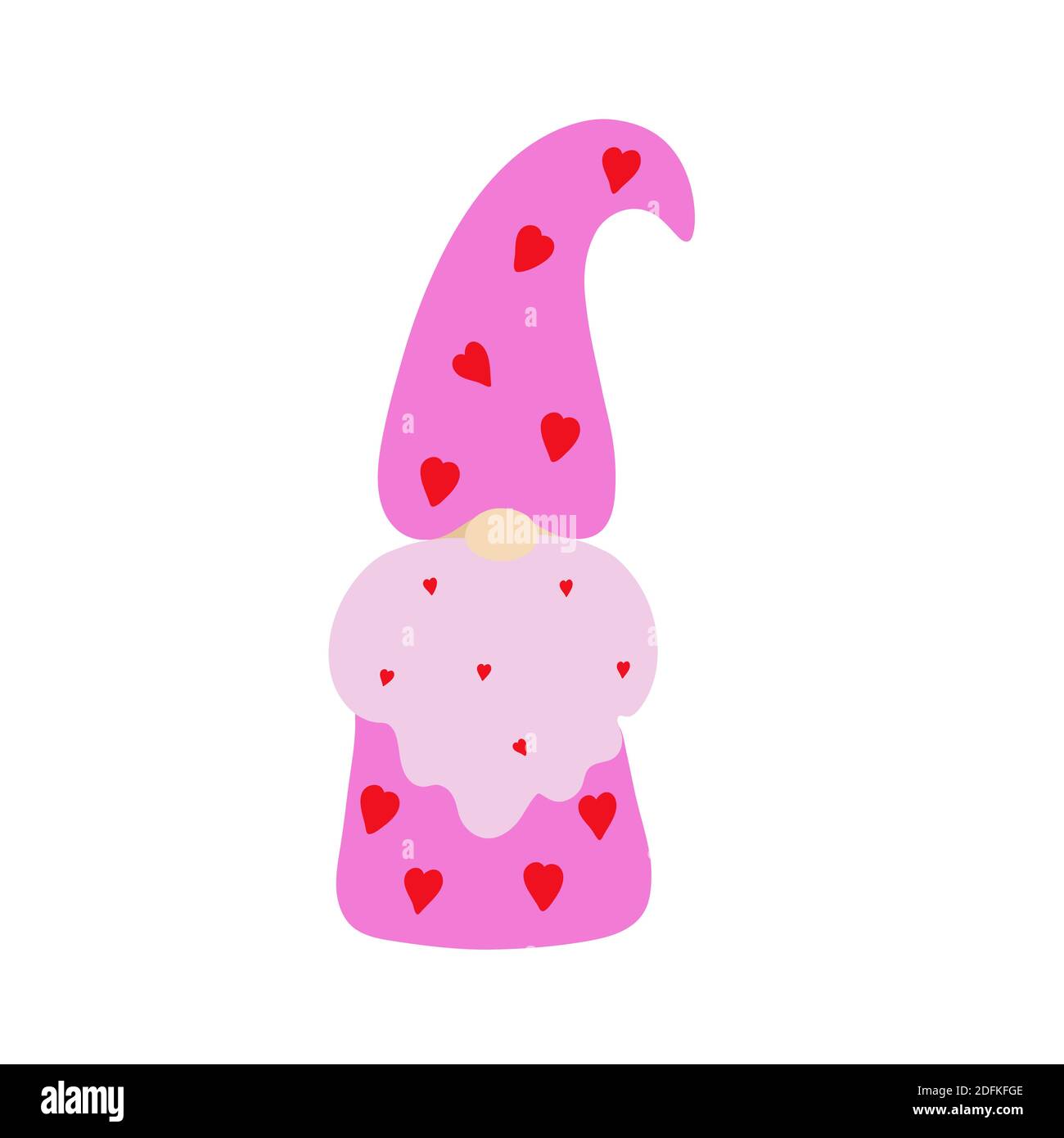 Cute colorful gnome little fancy creature for St Valentine simple ...