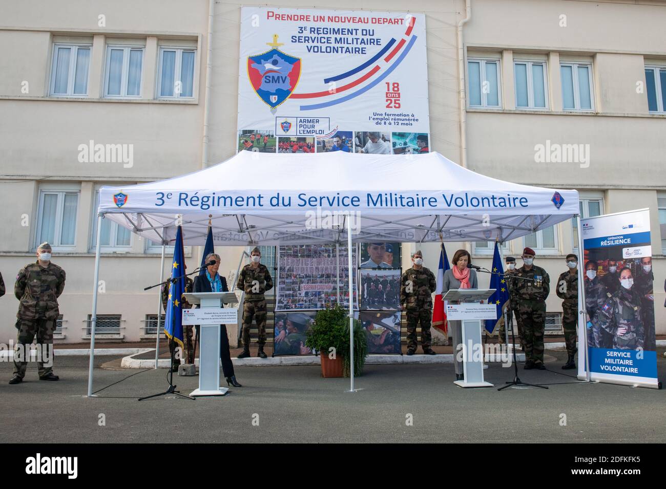 French minister of army Florence Parly and minister of labor Elisabeth ...