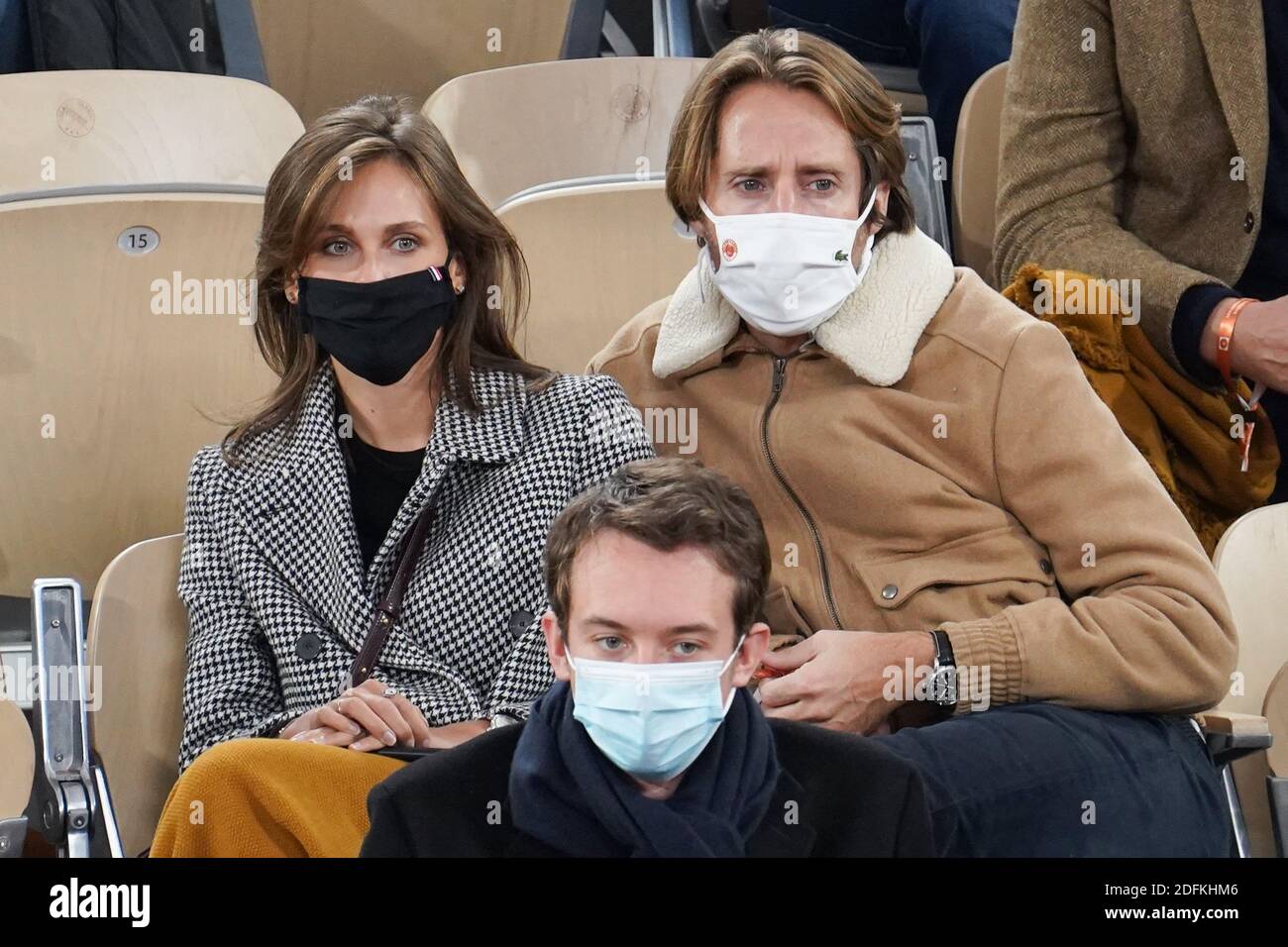 Ophelie Meunier and her husband Mathieu Vergne attends the French Open ...
