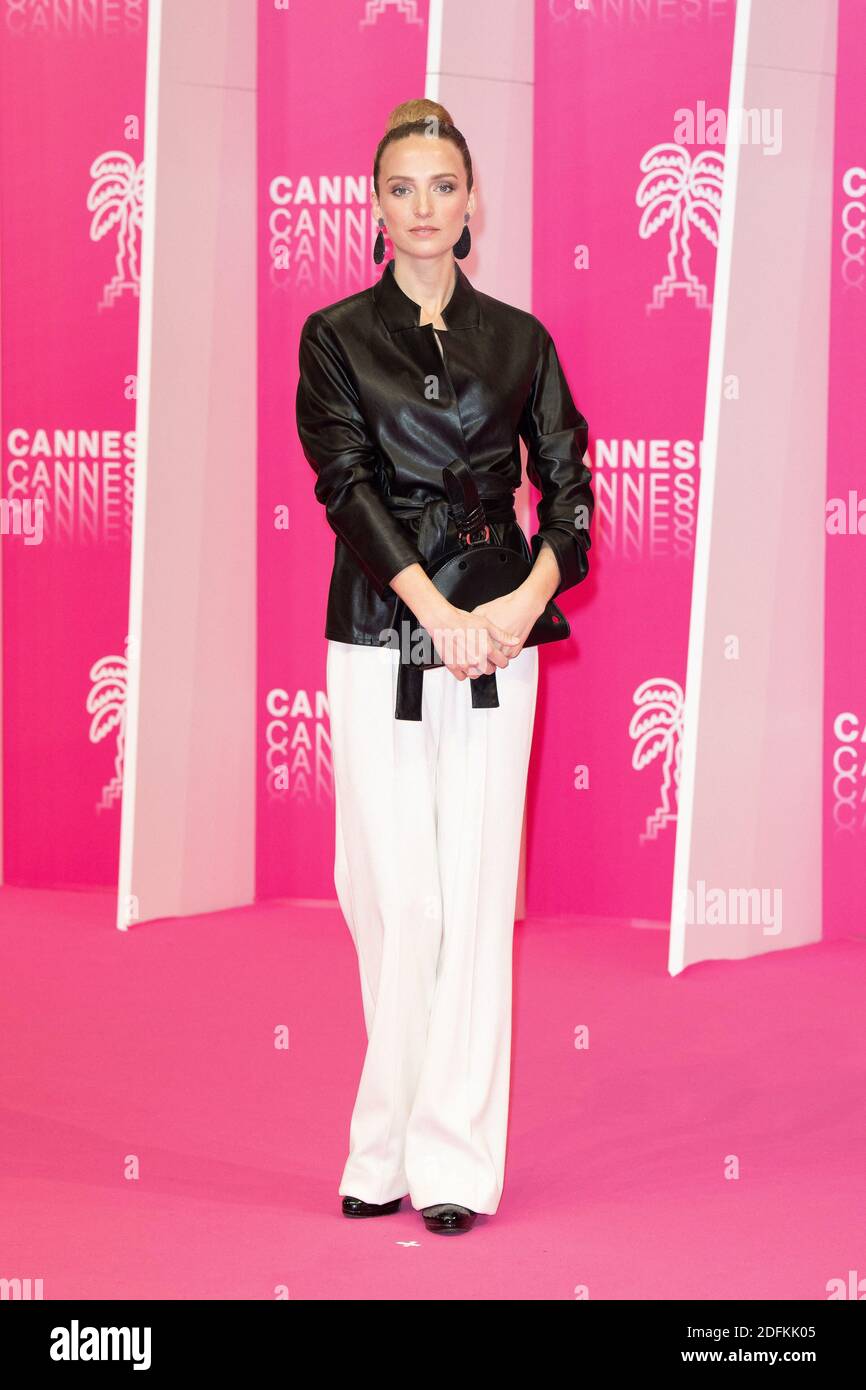 Stephanie Crayencour arrives on the pink carpet during the 3rd ...