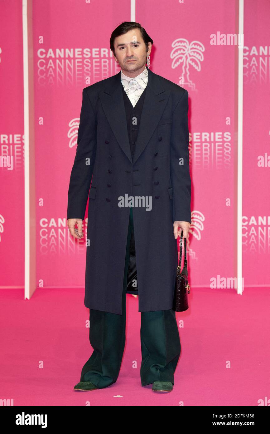 Nicolas Maury poses on the pink carpet during the 3rd Canneseries ...