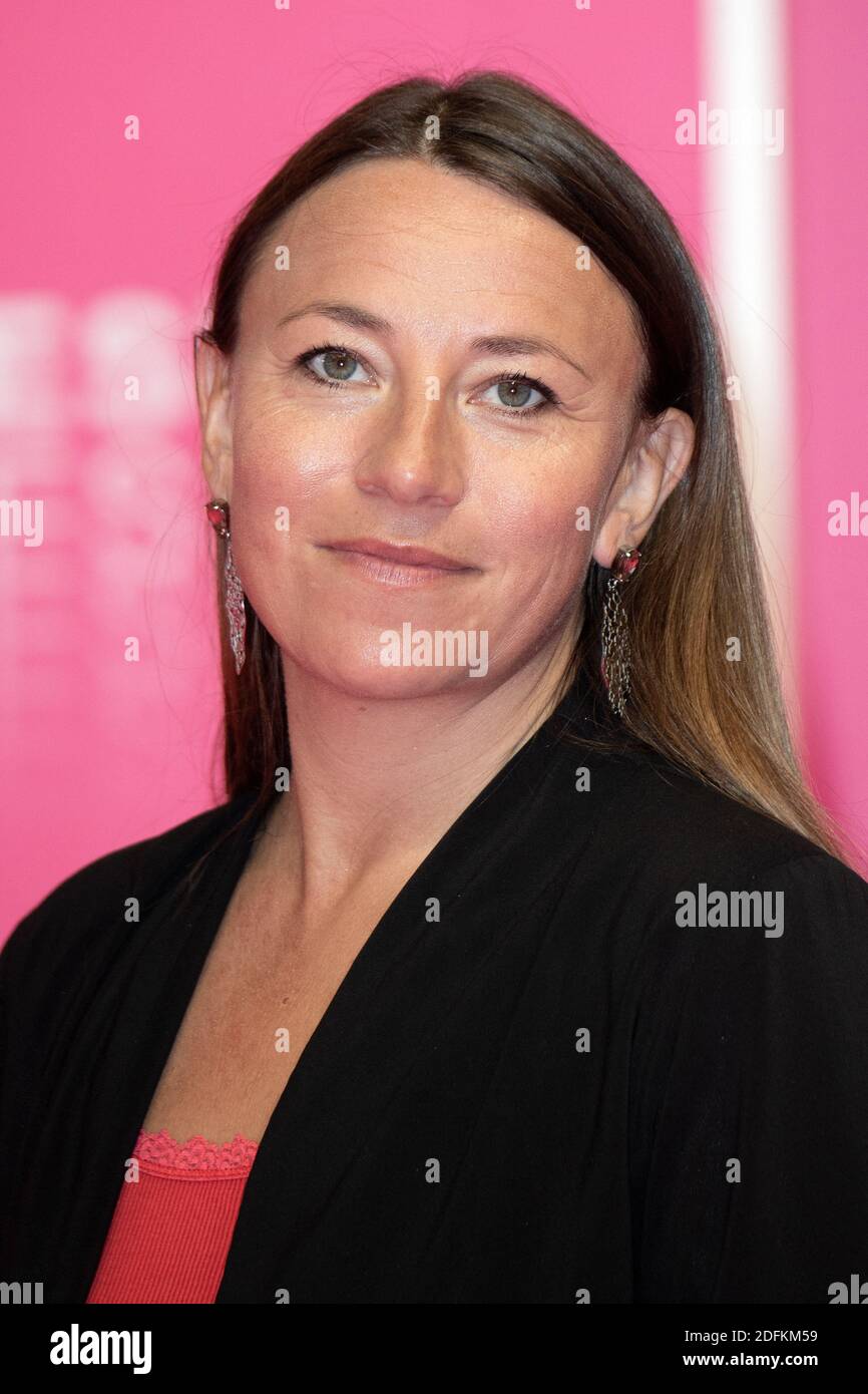 Marianne Sand poses on the pink carpet during the 3rd Canneseries ...