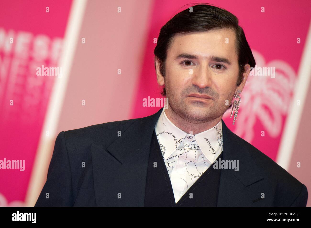 Nicolas Maury poses on the pink carpet during the 3rd Canneseries ...