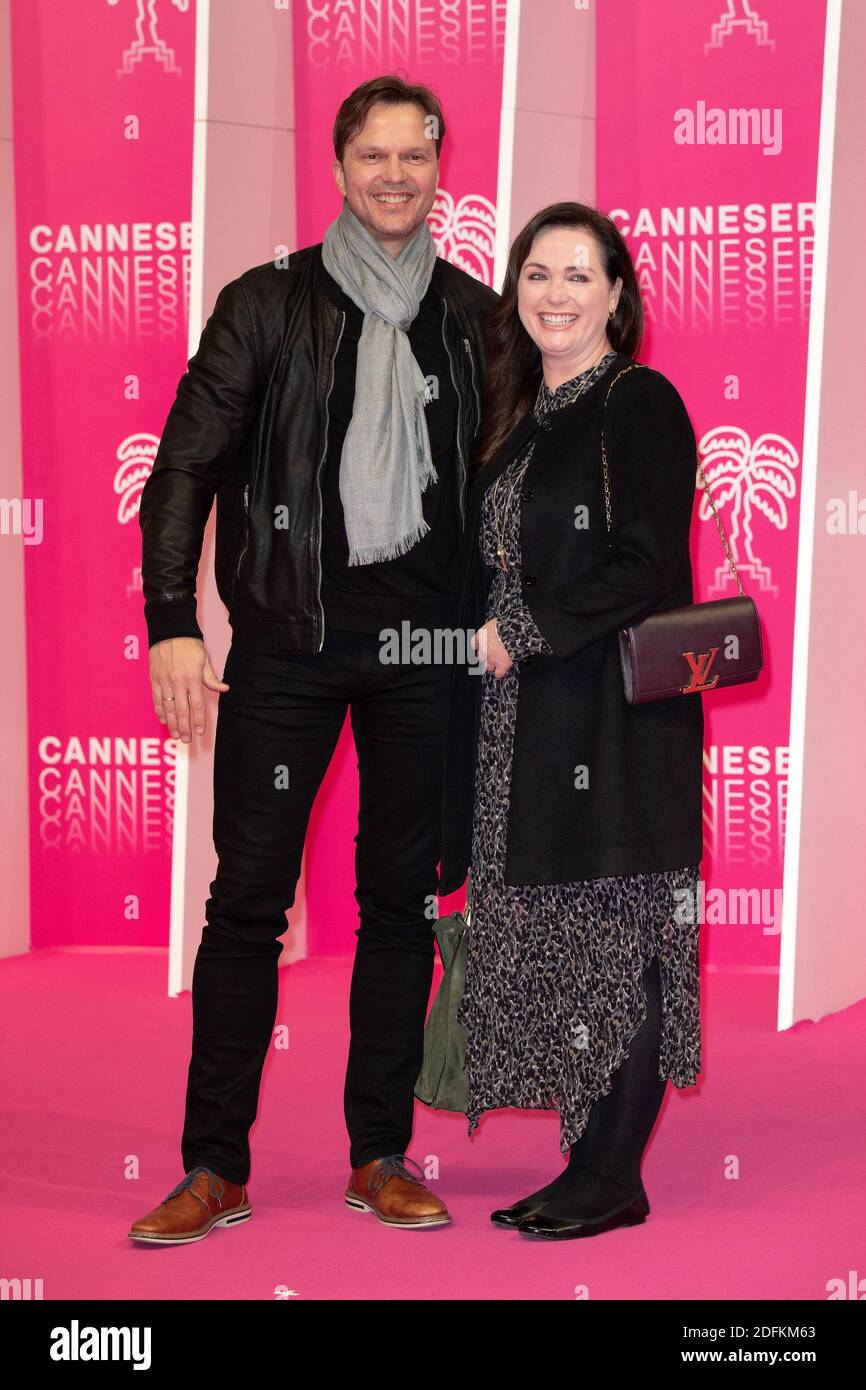 Alexander Eik and his wifevSilje Hopland Eik pose on the pink carpet ...
