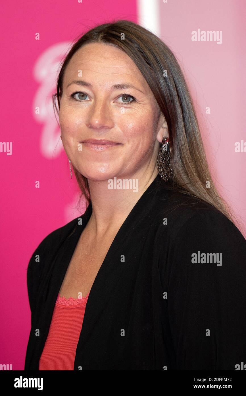 Marianne Sand poses on the pink carpet during the 3rd Canneseries ...