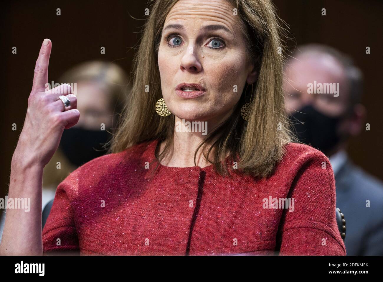 Supreme Court nominee Judge Amy Coney Barrett answers questions at her ...
