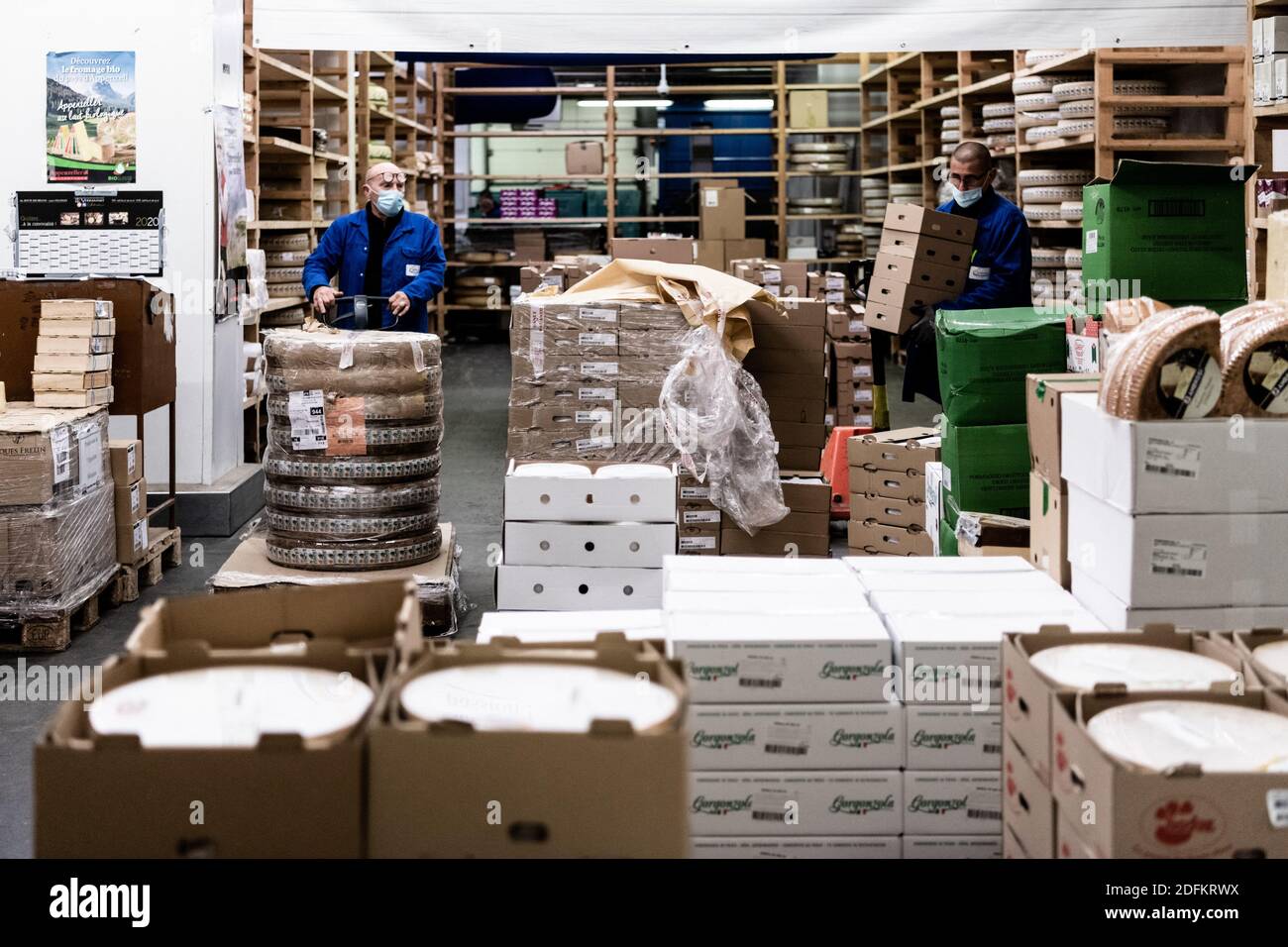 People working at the MIN of Rungis (Marche International). Rungis ...