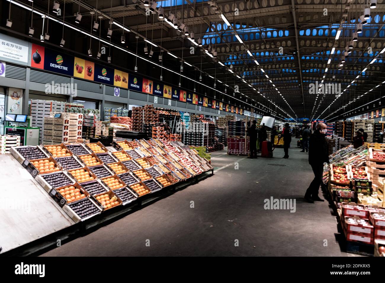 Boxes of fruits and vegetables prepared at the Marche International ...