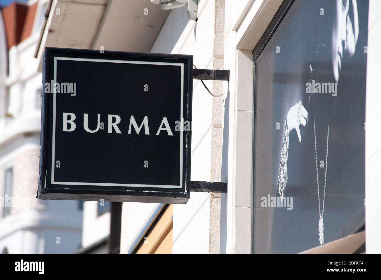 A shop sign of BURMA, on October 13, 2020 in Cannes, France. Photo by ...