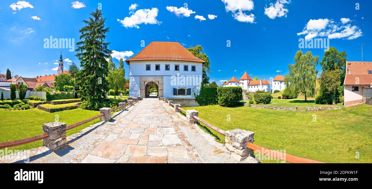 Varazdin. Historic town of Varazdin landmarks and green landscape ...