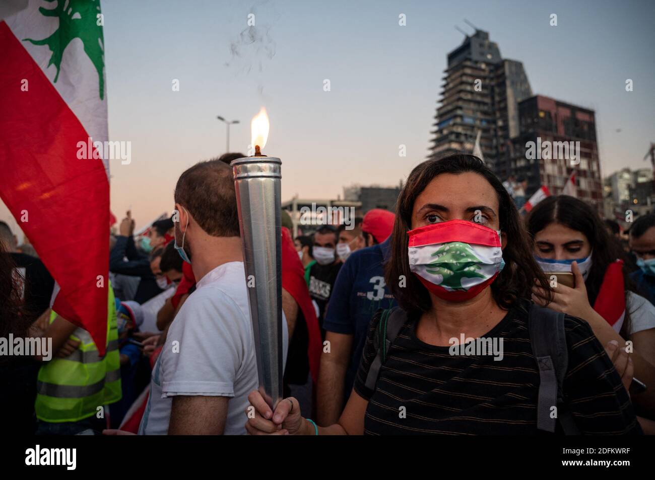 Lebanese demonstrate as they mark the first anniversary of the « 17 ...