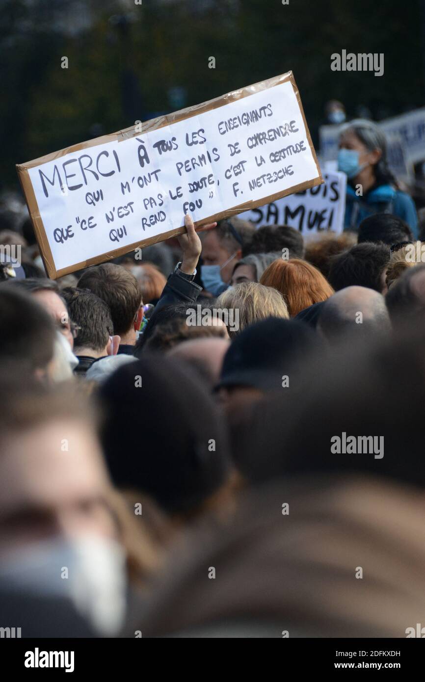 Tribute to Samuel Paty, the professor beheaded in a terrorist attack ...