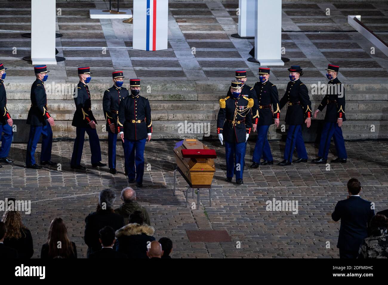 French Republican guards carry Samuel Paty's coffin inside Sorbonne ...