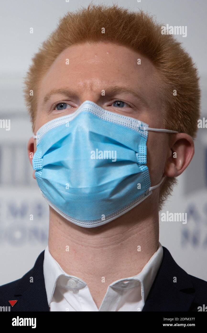 French LFI deputy Adrien Quatennens during La France Insoumise press ...