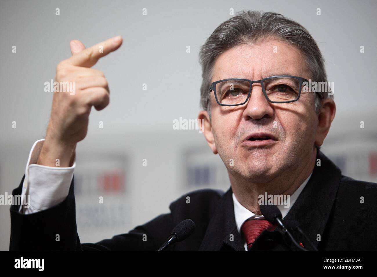 French LFI deputy Jean-Luc Melenchon gestures during La France ...