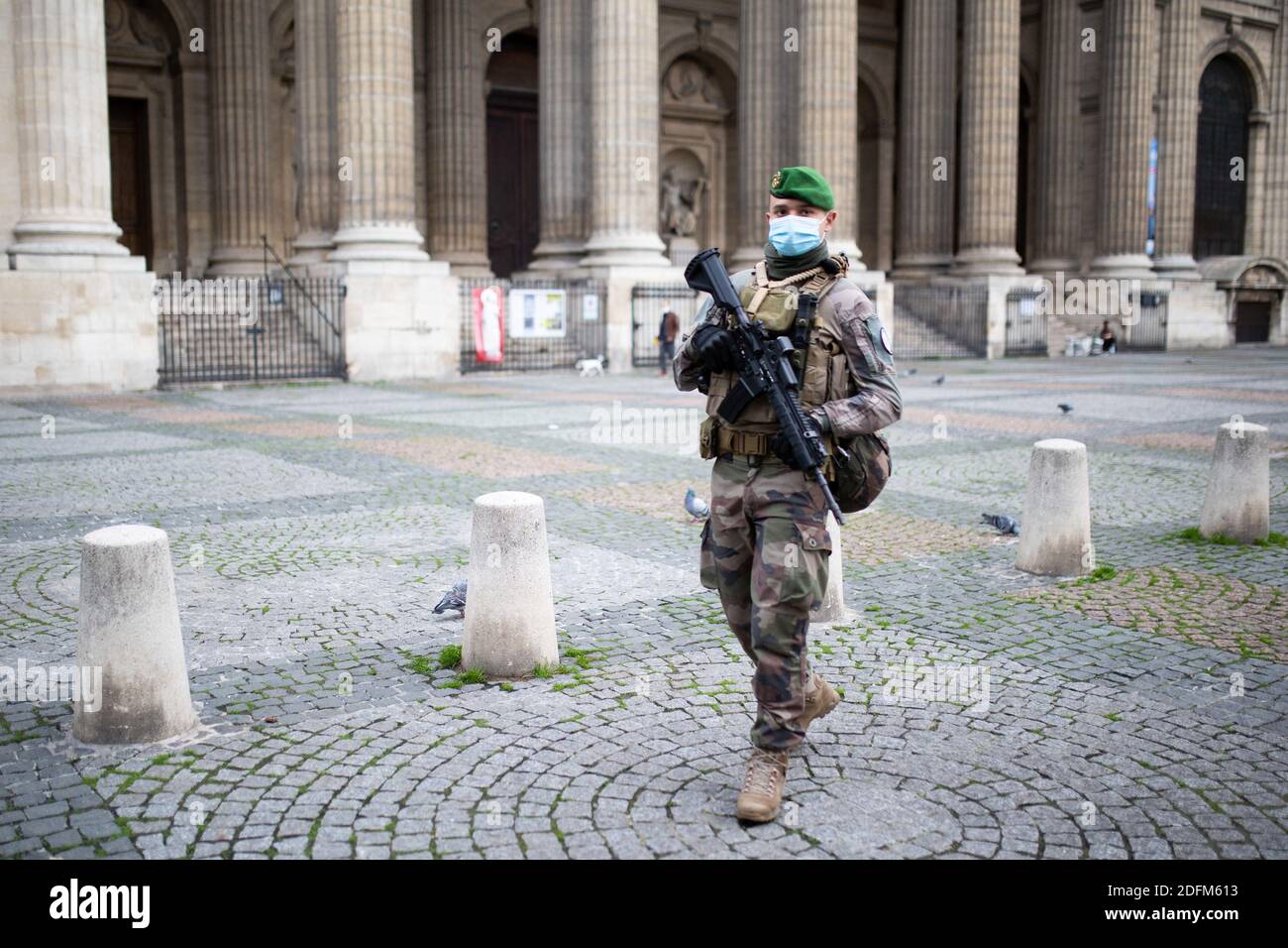 French military forces from the Operation Sentinelle foreign Legion men ...