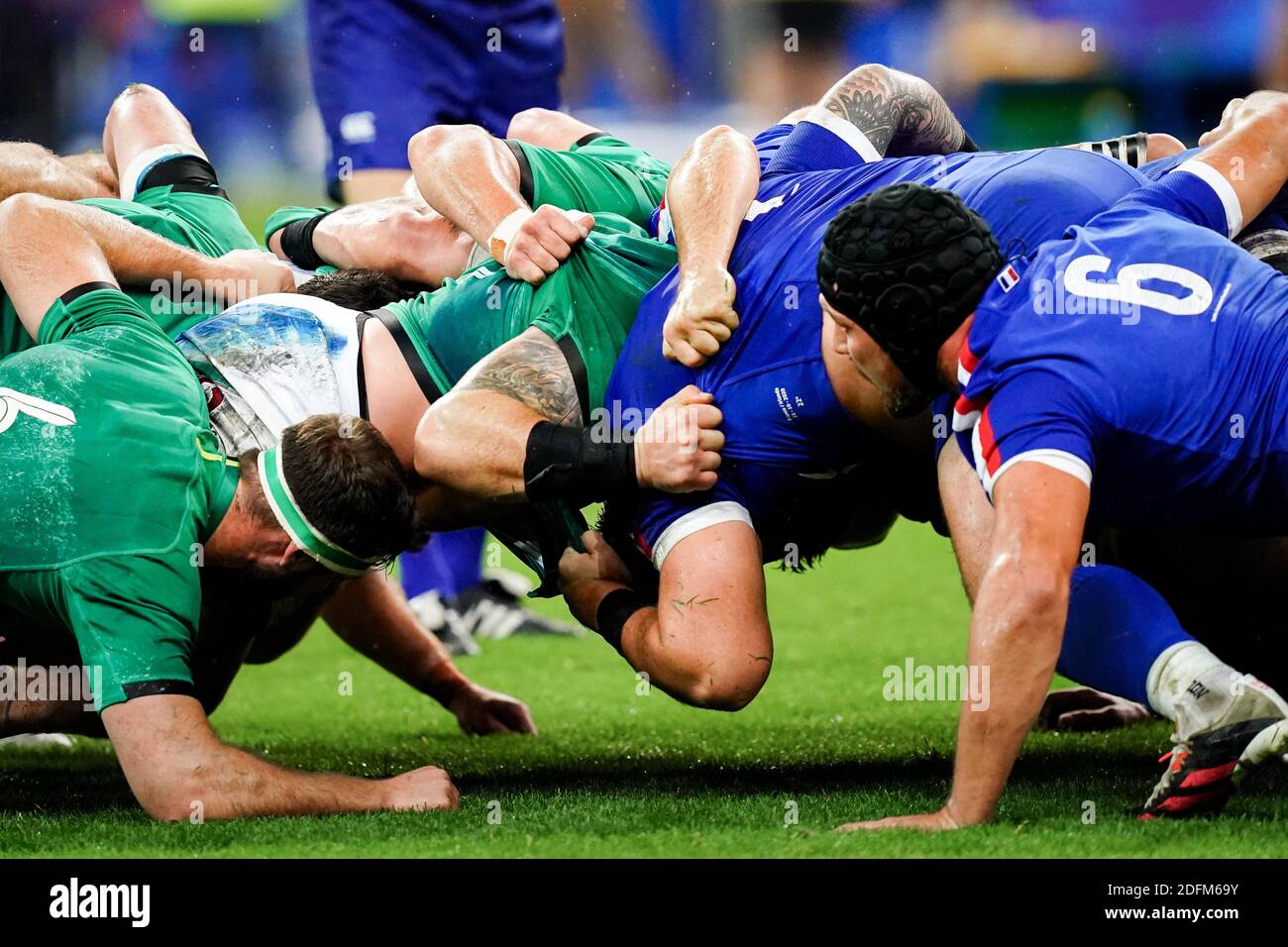 Scrum during the Rugby 6 Nations Tournament, France vs Ireland (35-27 ...