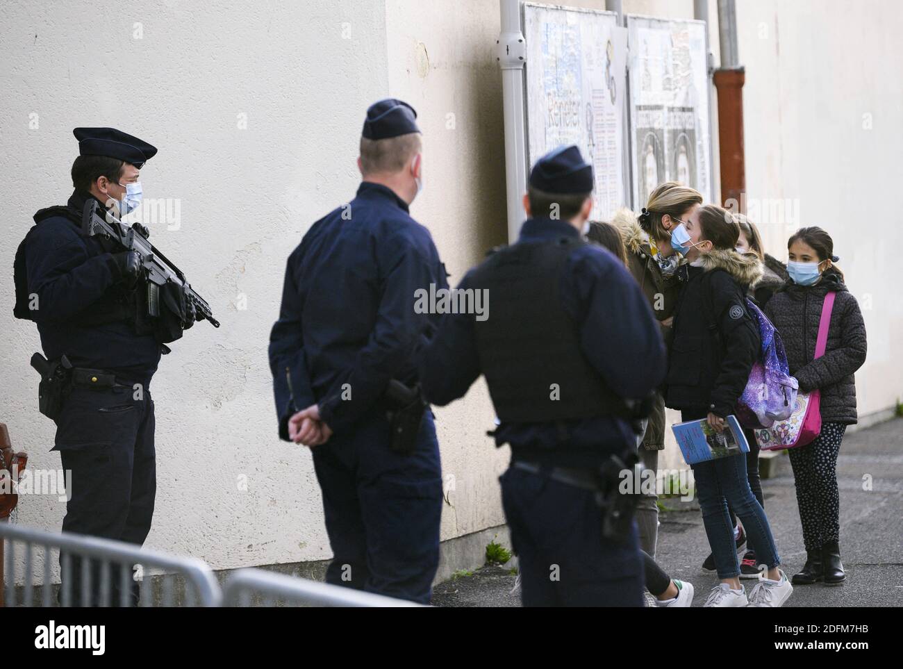 French CRS (Compagnies Republicaines de Securite) police officers stand ...