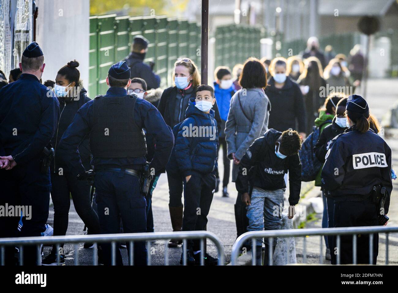 French CRS (Compagnies Republicaines de Securite) police officers stand ...
