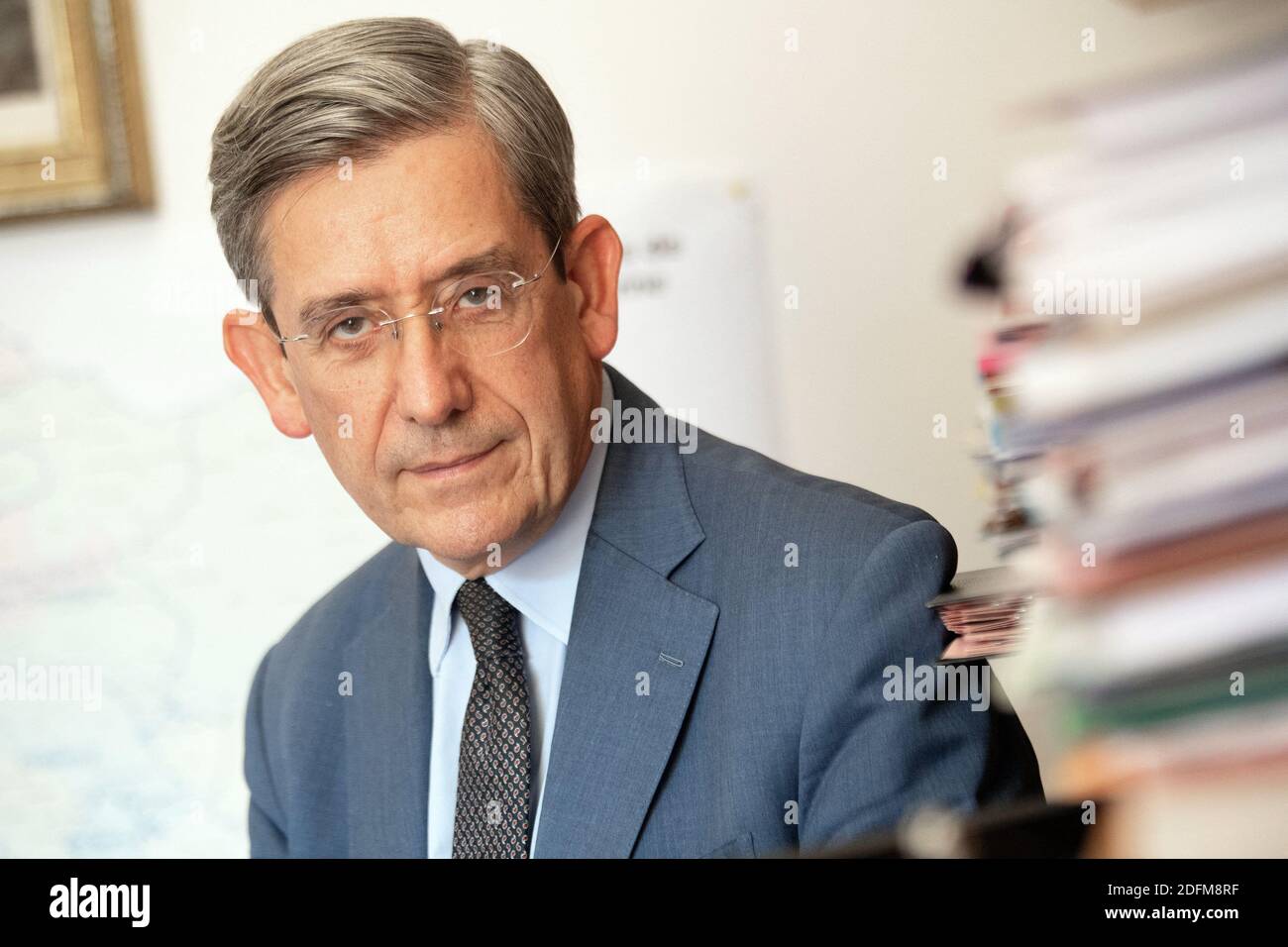 Deputy of the group Les Centristes, Charles de Courson poses in the ...