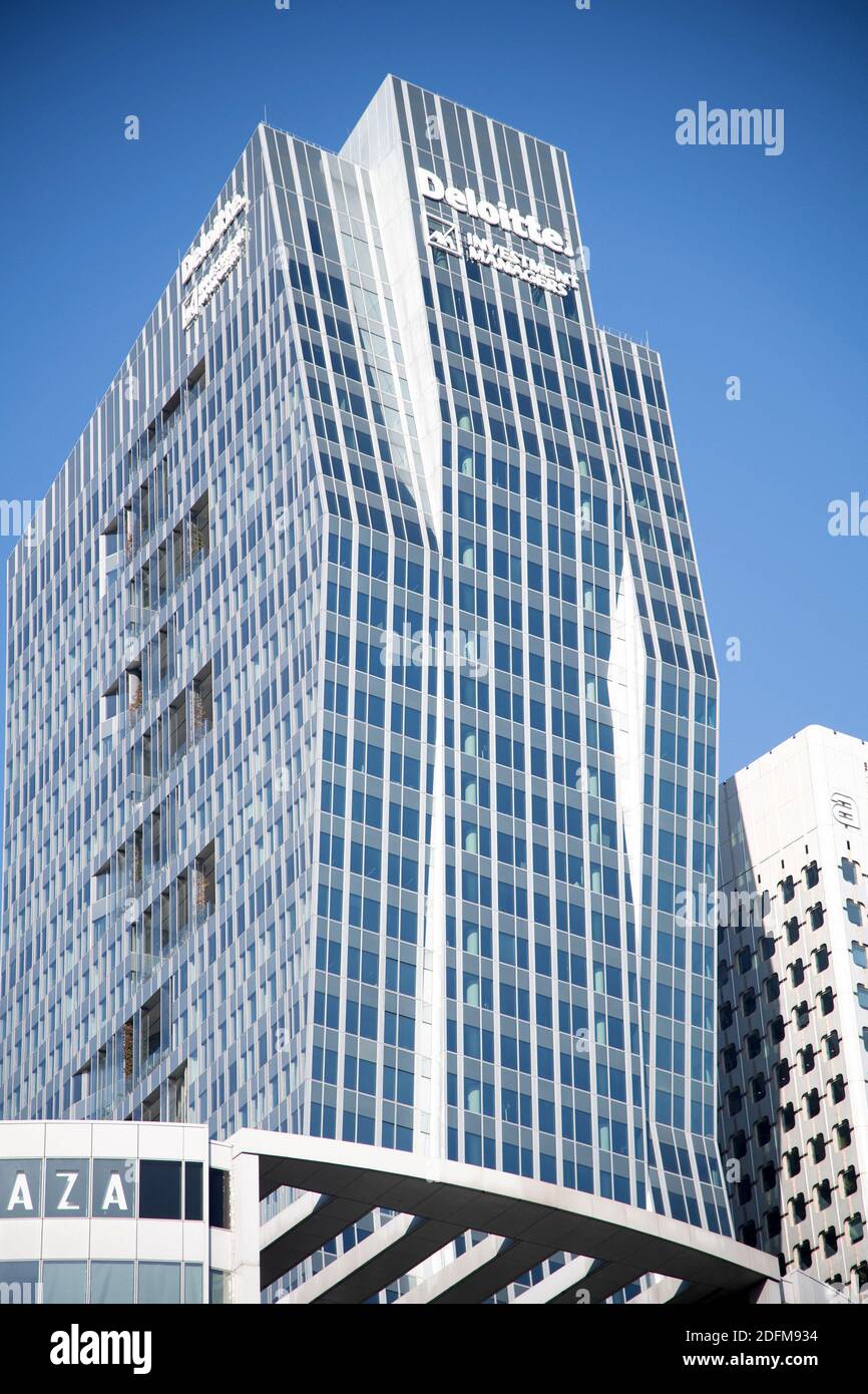 A general view of DELOITTE building in La Defense business district, on ...