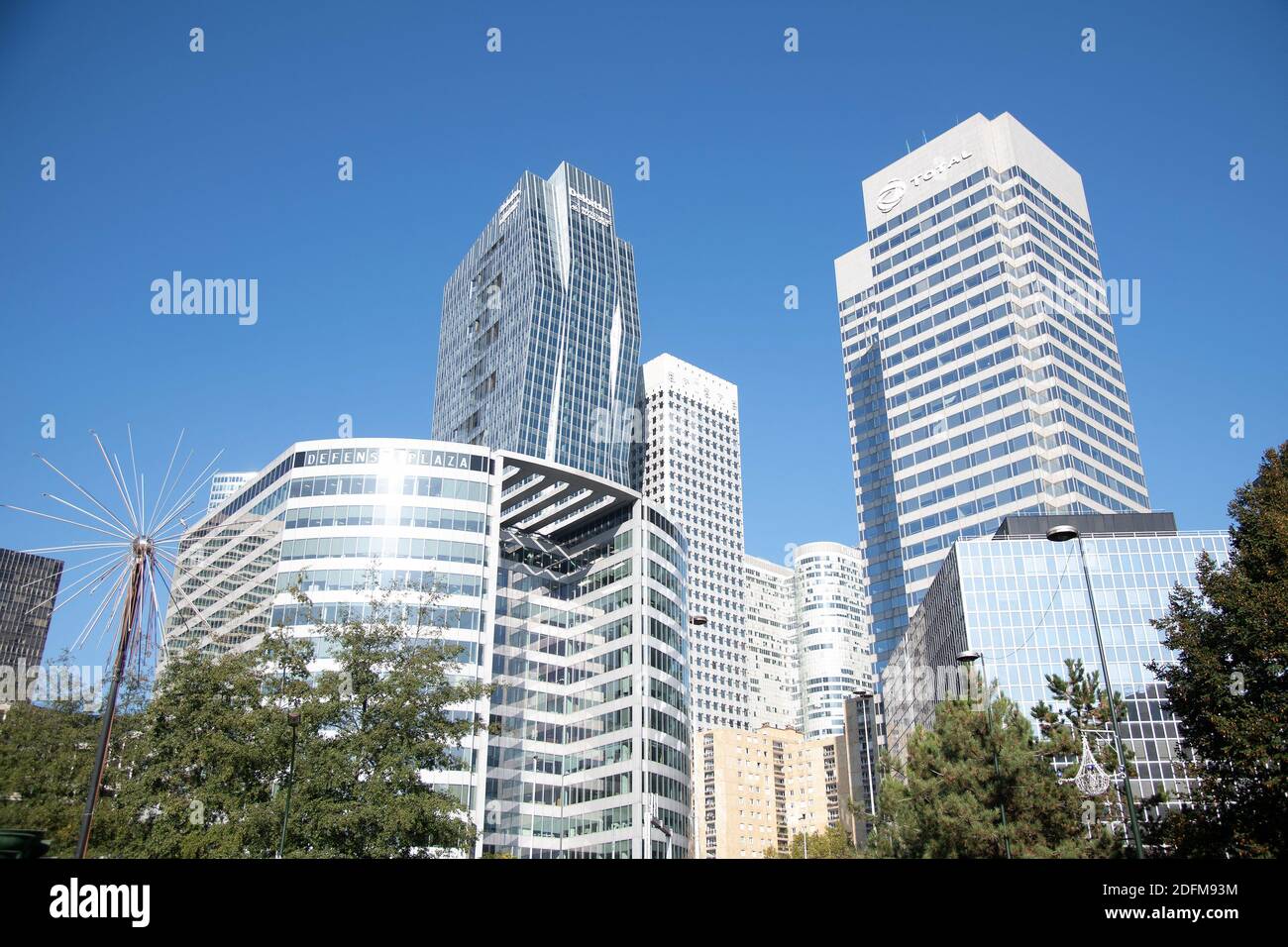 A general view of DELOITTE, ARIANE and TOTAL buildings in La Defense ...