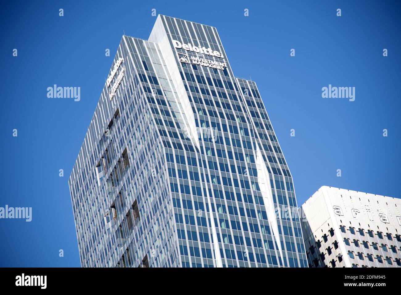 A general view of DELOITTE building in La Defense business district, on ...