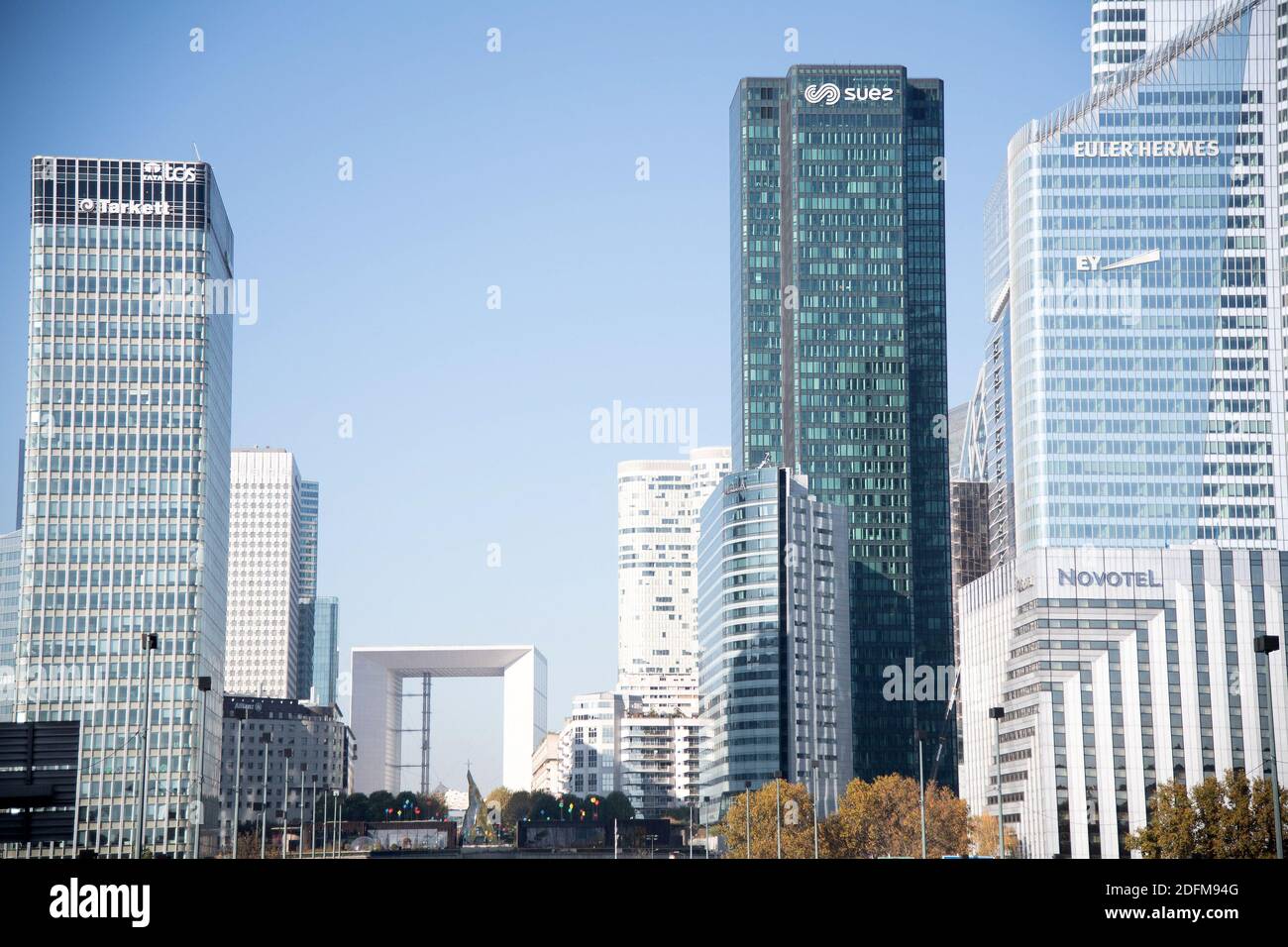 A general view of TARKETT, SUEZ and EULER HERMES buildings in La ...